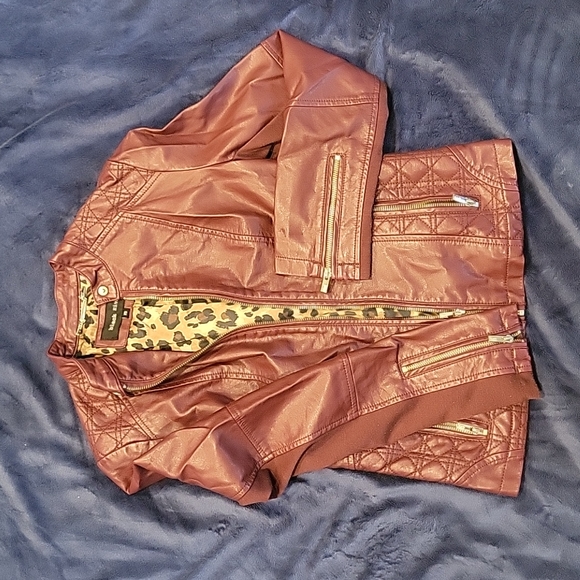 Black Rivet | Jackets & Coats | Black Rivet Maroon Leather Jacket ...